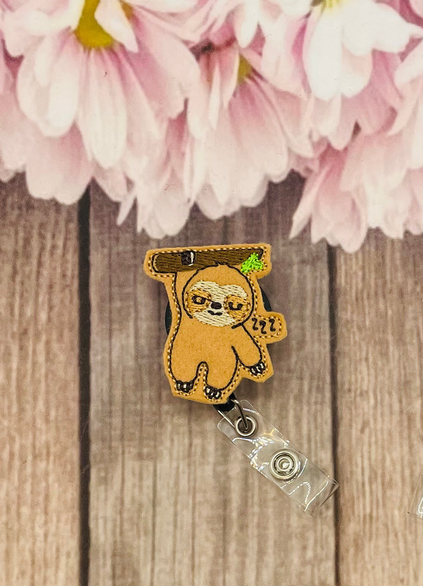 Sloth badge reels – tabbycatclips