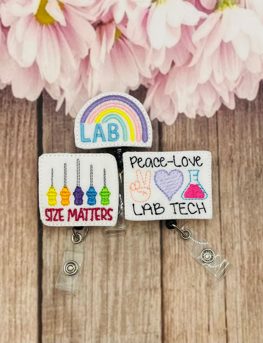 Lab technician badge reels – tabbycatclips